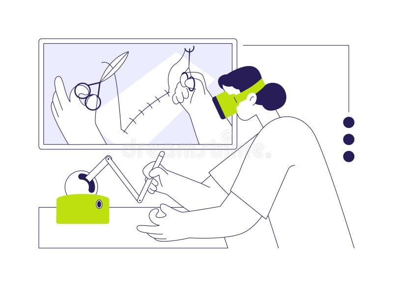 Learn Surgery in VR Abstract Concept Vector Illustration. Stock Vector - Illustration of story ...