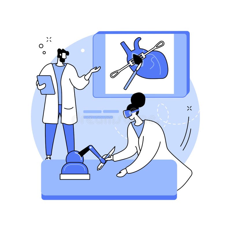 Learn Surgery in VR Isolated Cartoon Vector Illustrations. Stock Vector ...
