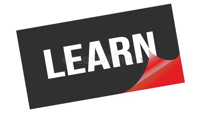 LEARN Text on Black Red Sticker Stamp Stock Illustration - Illustration ...