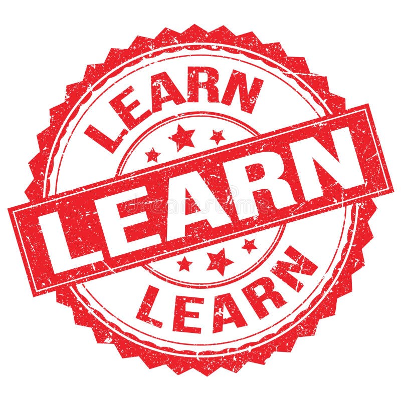LEARN Text on Red Round Stamp Sign Stock Illustration - Illustration of ...