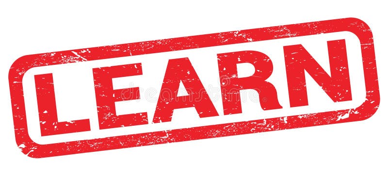 LEARN Text Written on Red Rectangle Stamp Stock Illustration ...