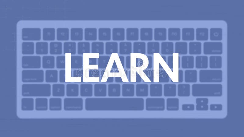 Learn Title. Modern Flat Web Template with Keyboard Template on Gray ...