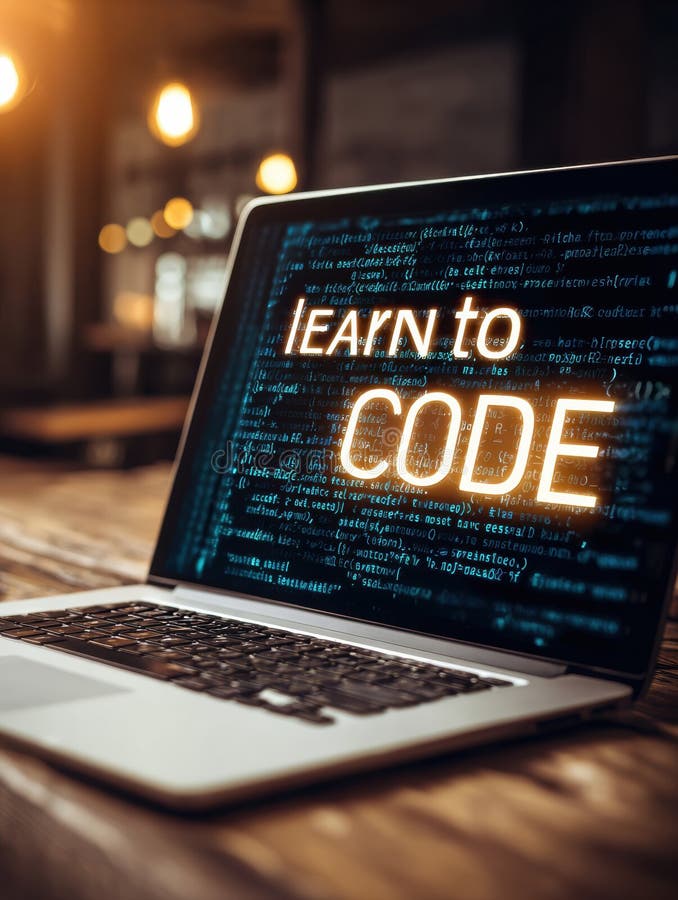 Learn To Code with an Illuminated Laptop Screen Showcasing Programming ...