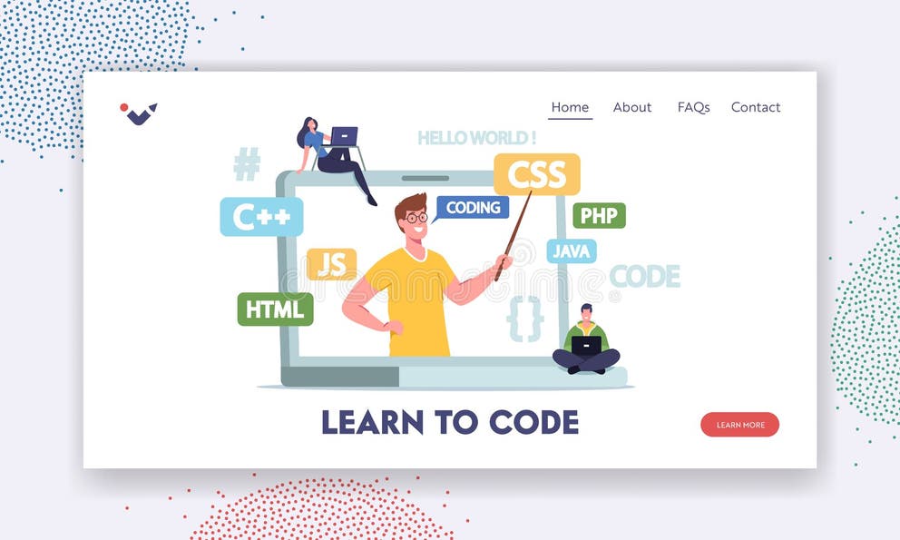 Learn To Code Landing Page Template. Software Development Studying ...