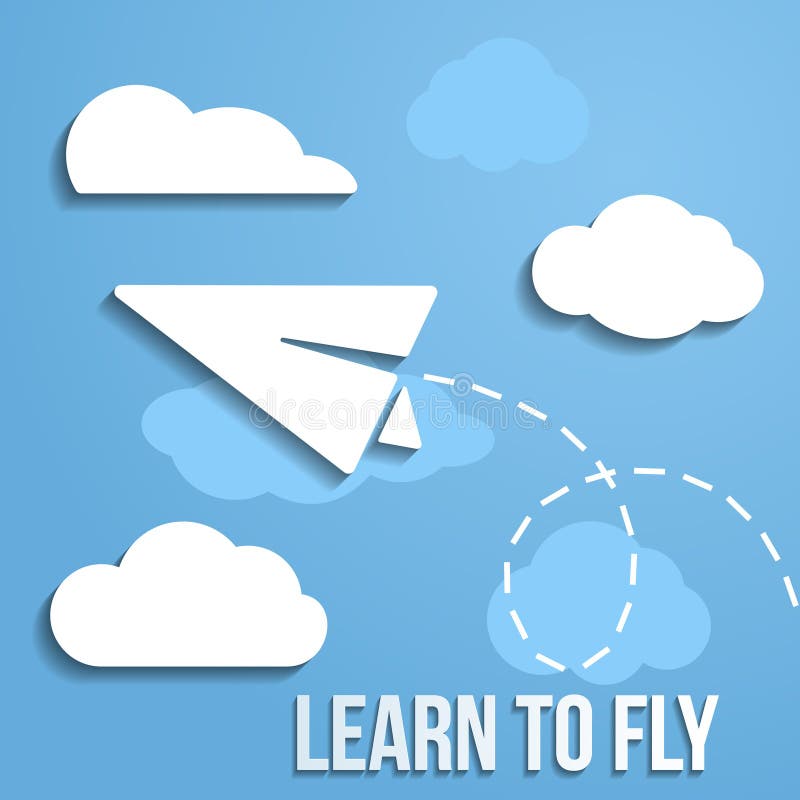 Learn to fly concept stock vector. Illustration of concept - 46318699