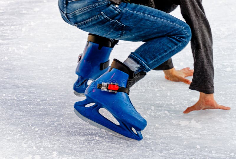 Learn To Skate on the Skating Rink Stock Image - Image of person ...