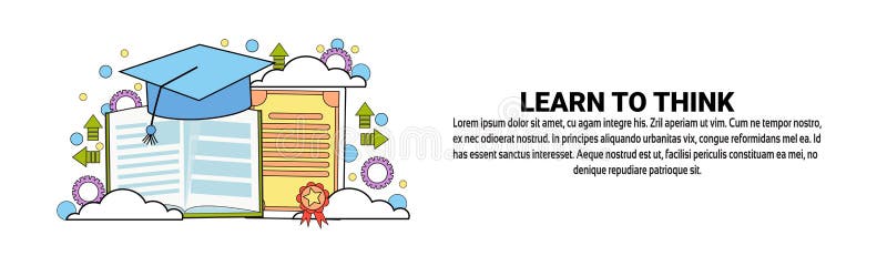 Learn To Think Concept Horizontal Banner with Copy Space Stock Vector ...
