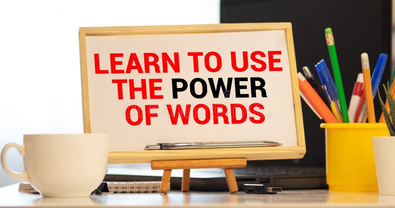 Learn To Use the Power of Words on Notebook Stock Photo - Image of ...
