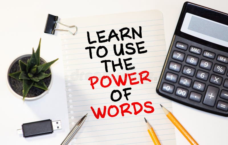 Learn To Use the Power of Words on Notebook Stock Photo - Image of ...