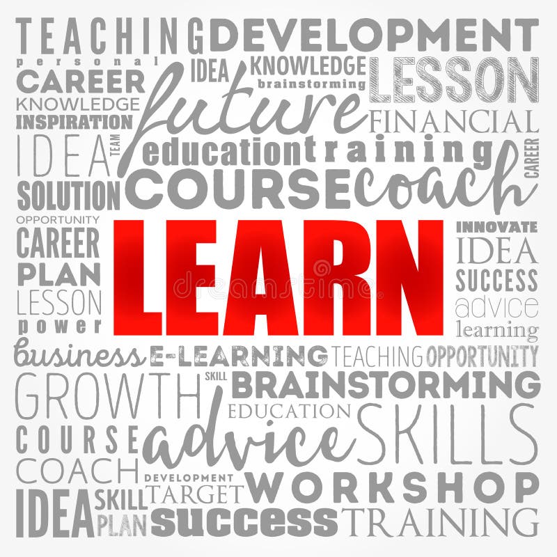 LEARN Word Cloud Collage, Education Concept Background Stock ...