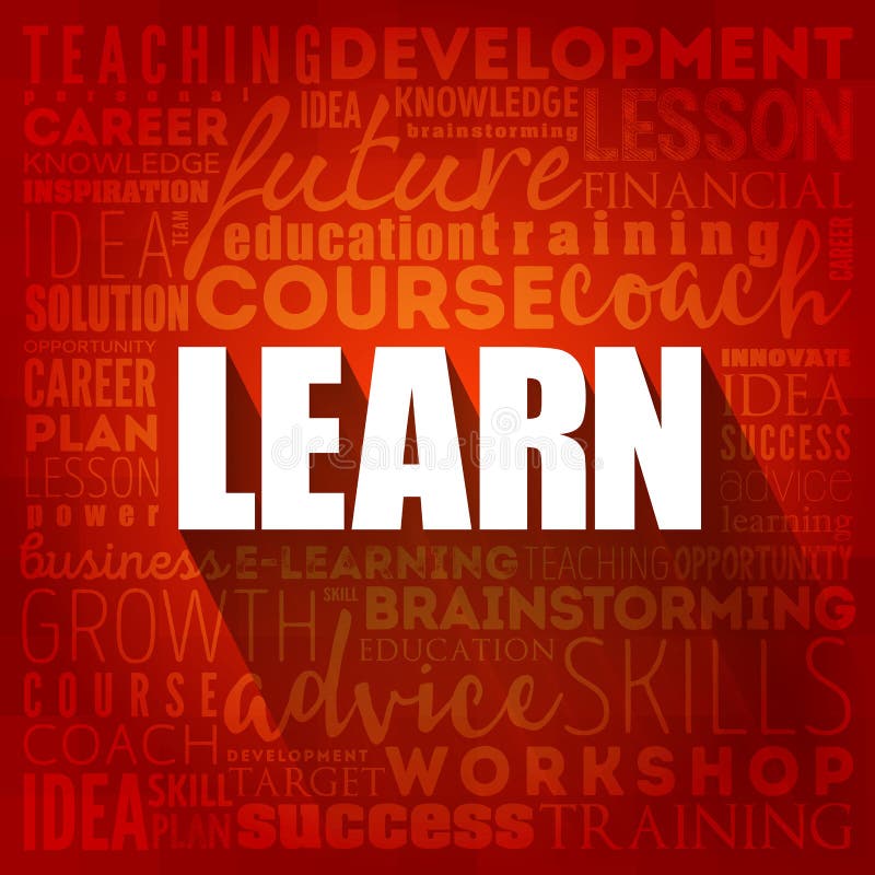 LEARN Word Cloud Collage, Education Concept Background Stock ...