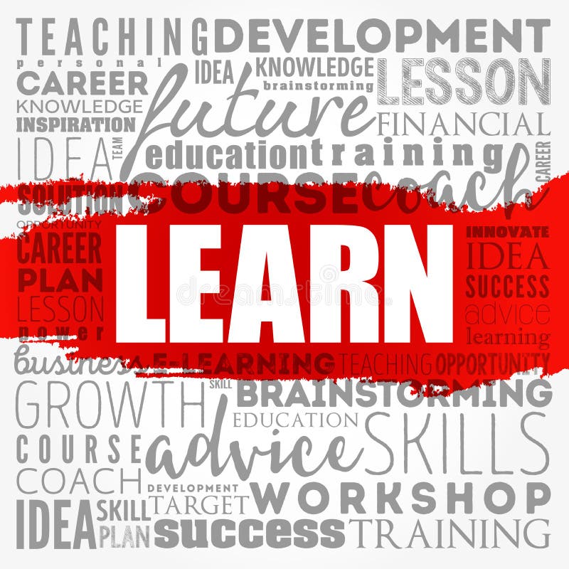 LEARN Word Cloud Collage, Education Concept Background Stock ...