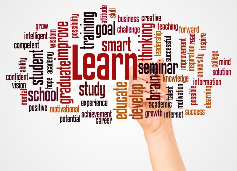 Learn Word Cloud Hand Writing Concept Stock Photo - Image of knowledge ...