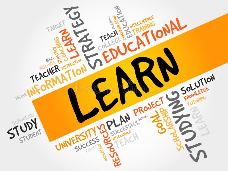 LEARN word cloud stock image. Image of lecture, design - 200827643