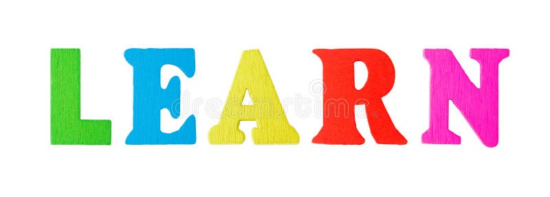 Learn Word with Wooden Letters Stock Photo - Image of message, color ...