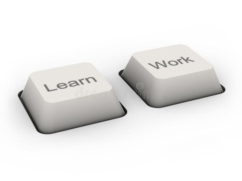 Learn and Work buttons stock illustration. Illustration of design - 8449516