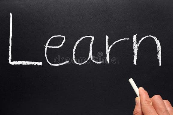 Learn Written on a Blackboard. Stock Image - Image of white, write: 4323249