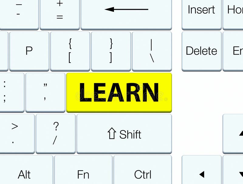 Learn Yellow Keyboard Button Stock Illustration - Illustration of ...