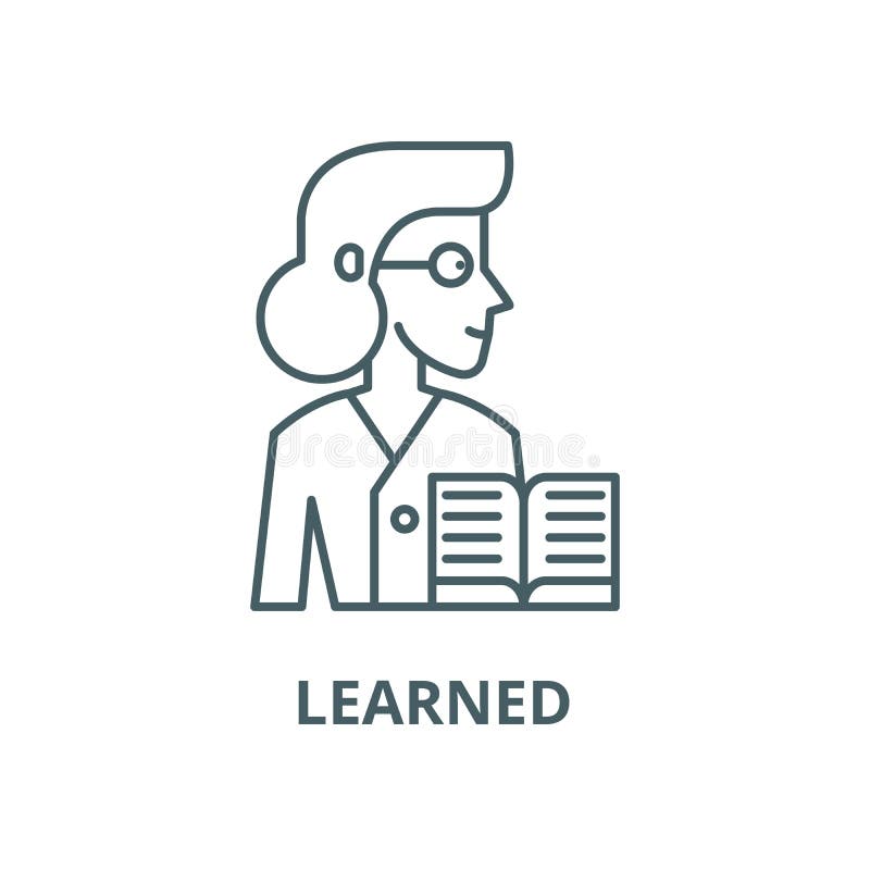 Learned Vector Line Icon, Linear Concept, Outline Sign, Symbol Stock ...