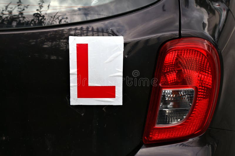 Learner Driver L Plate in Ireland Stock Photo - Image of driver ...