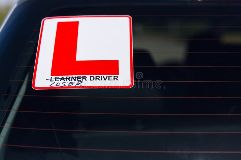 Learner driver sign stock image. Image of writing, window - 44339895
