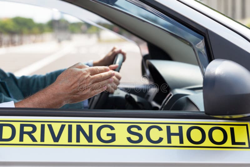 Learner Driver Student Driving Car with Instructor Stock Image - Image ...