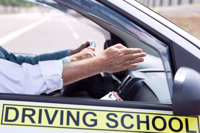 Student Driver. Learning To Drive a Car. Driving School. Stock Image ...