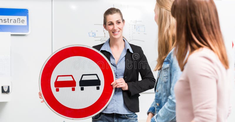 Learner in Driving Lessons Theory Explaining Traffic Situation Stock ...