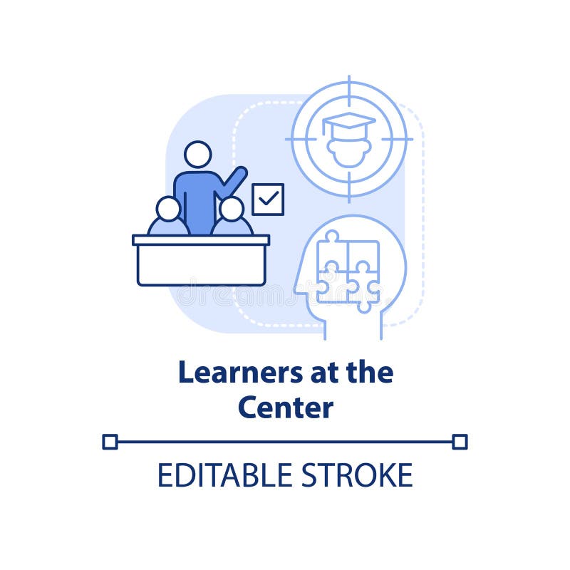 Learners at Center Light Blue Concept Icon Stock Vector - Illustration ... Learners at Center Light Blue Concept Icon Stock Vector - Illustration ...