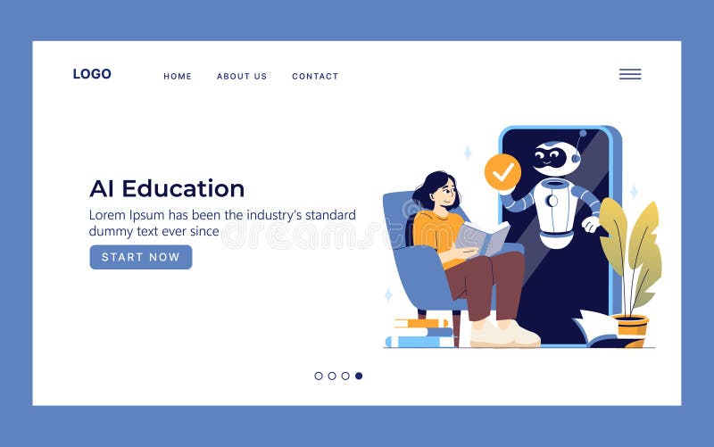 Learning with AI Assistant Vector Stock Vector - Illustration of online ...