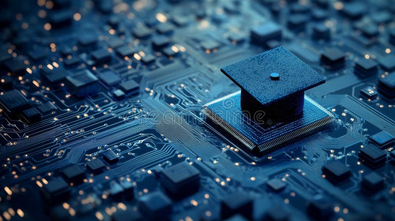 Learning about AI or Machine Learning, Symbolized by a Glowing Neon ...