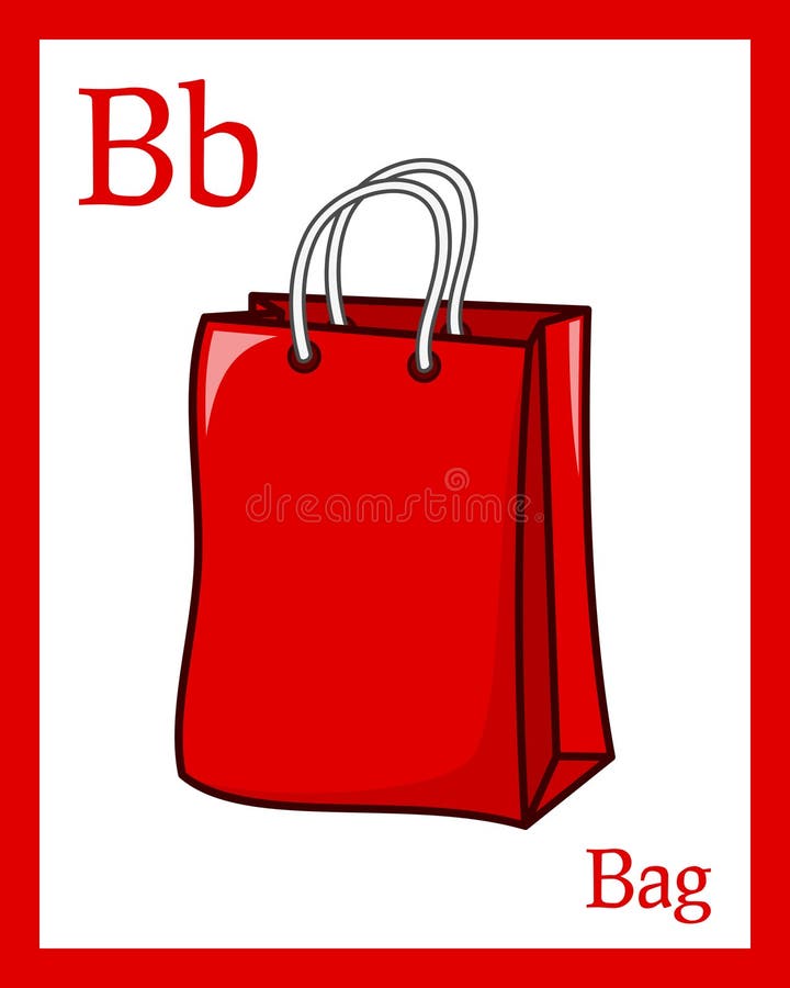 Learning the Alphabet Card - Bag Stock Vector - Illustration of ...