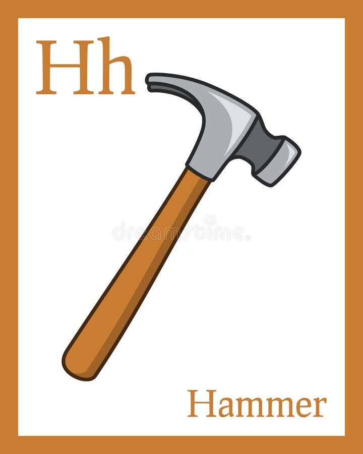 Learning the Alphabet Card - Hammer Stock Vector - Illustration of ...