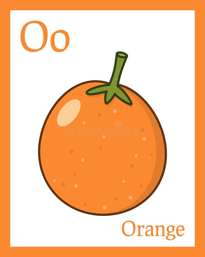 Learning the Alphabet Card - Orange Stock Vector - Illustration of ...
