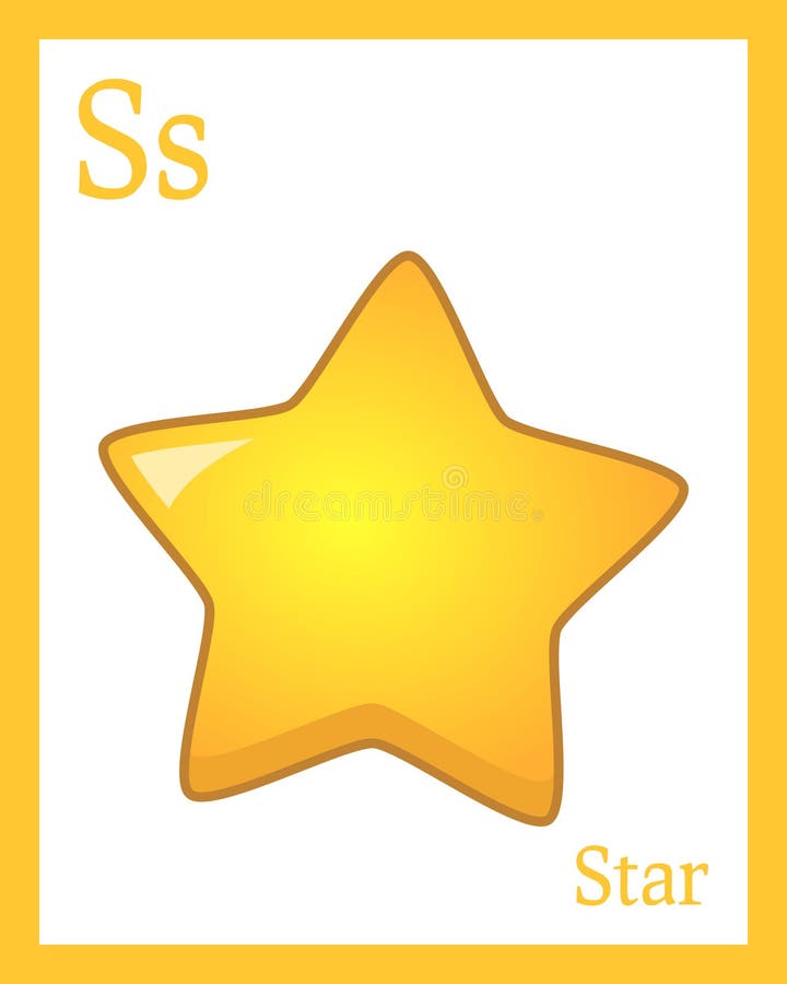 Learning the Alphabet Card - Star Stock Vector - Illustration of ...
