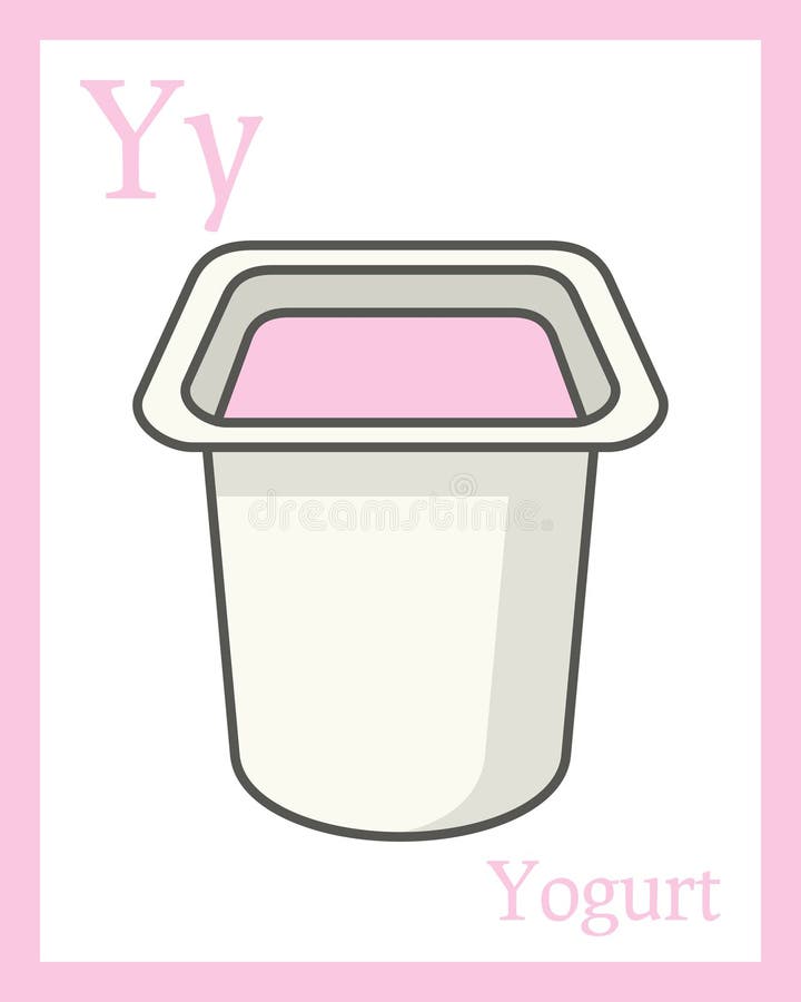 Learning the Alphabet Card - Yogurt Stock Vector - Illustration of ...