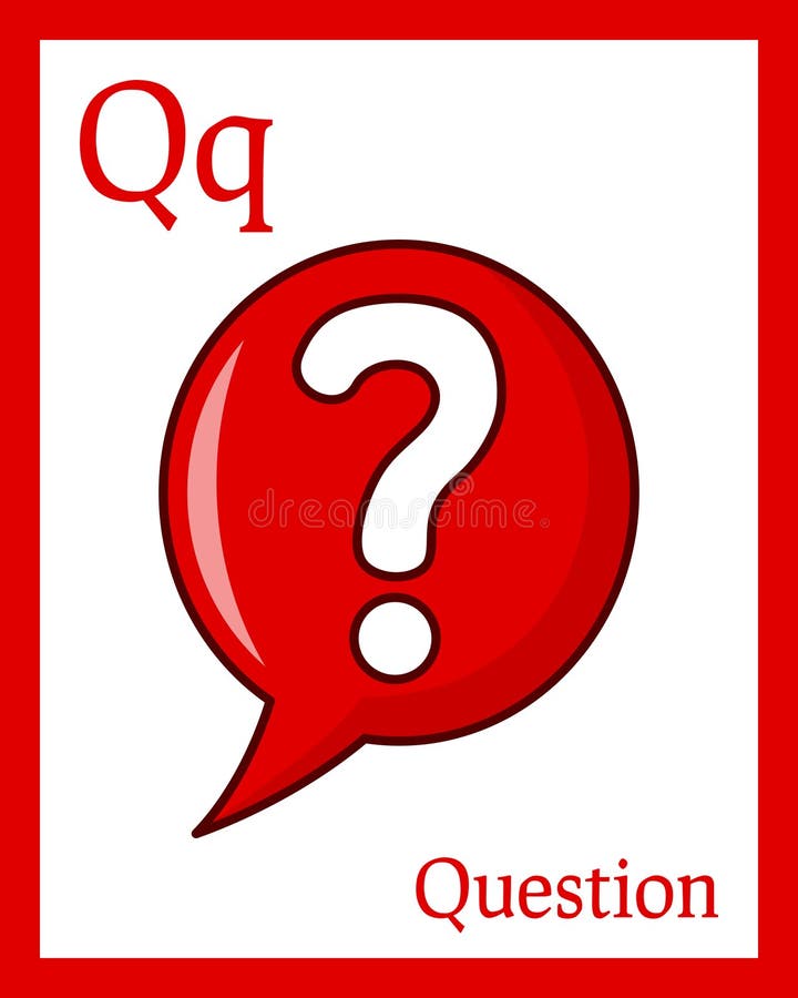 Learning the Alphabet Card - Question Stock Vector - Illustration of ...