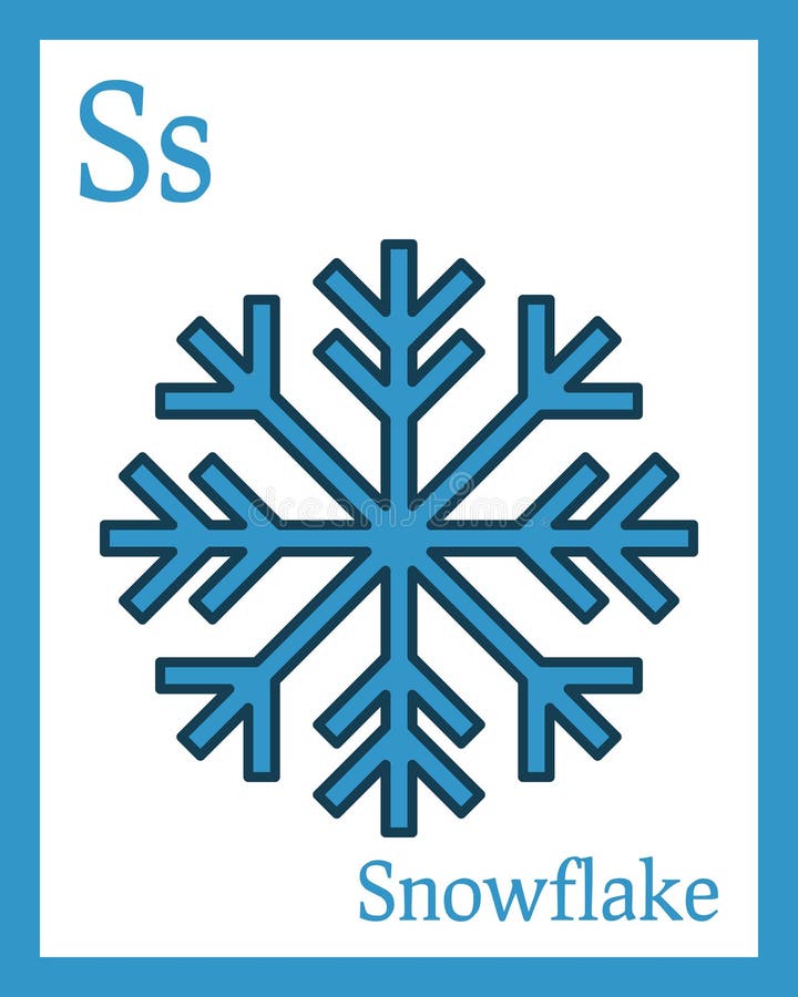 Learning the Alphabet Card - Snowflake Stock Vector - Illustration of ...