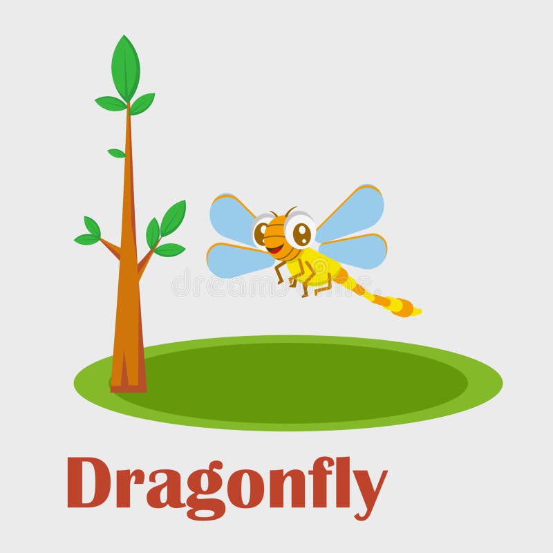 Learning Alphabet D for Dragonfly Stock Illustration - Illustration of ...