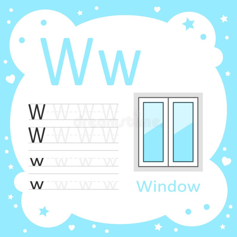 Learning Alphabet Tracing Letters Window Stock Vector Illustration Of
