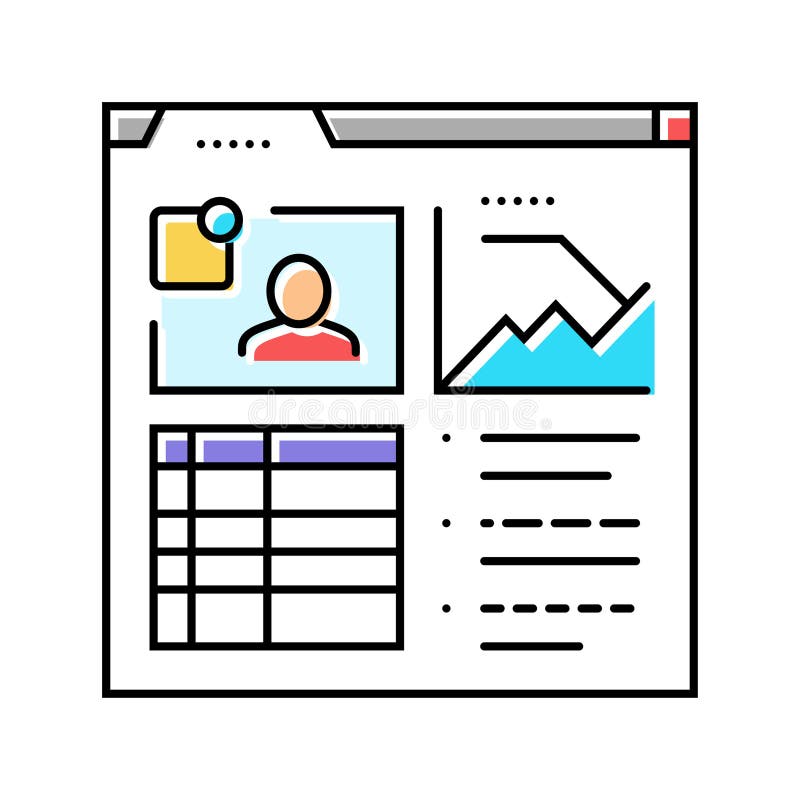 Learning Analytics Online Platform Color Icon Vector Illustration Stock ...