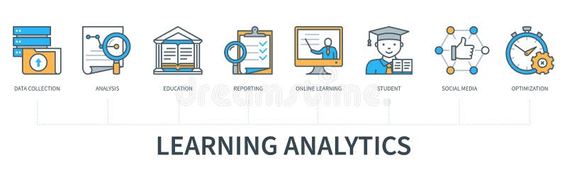 Learning Analytics Vector Infographic in Minimal Flat Line Style Stock ...