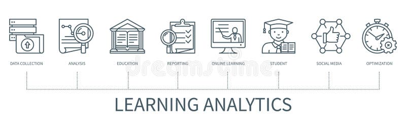 Learning Analytics Vector Infographic in Minimal Outline Style Stock ...