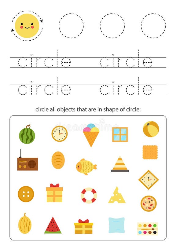 Learning Basic Geometric Form for Children. Find Circular Objects ...