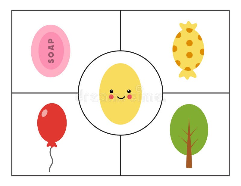 Learning Basic Geometric Forms for Children. Cute Oval. Stock Vector ...