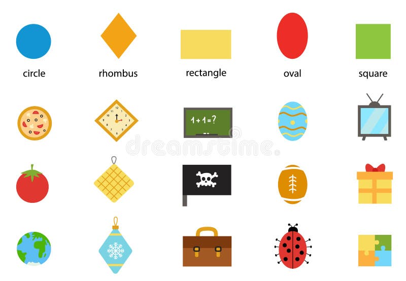 Learning Basic Geometric Forms for Children. Basic Shapes. Stock Vector ...