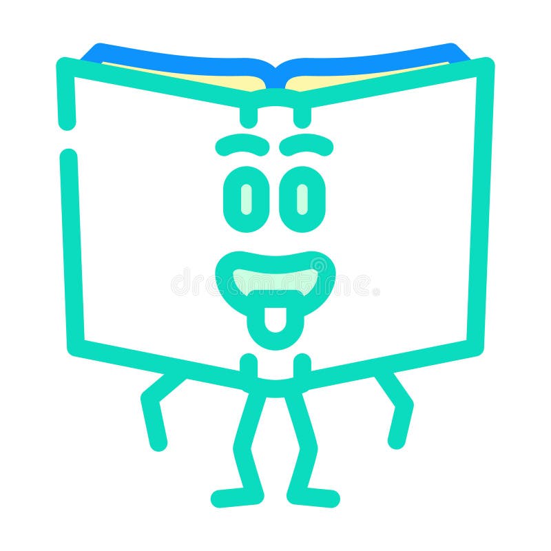 Learning Book Character Color Icon Vector Illustration Stock Vector ...