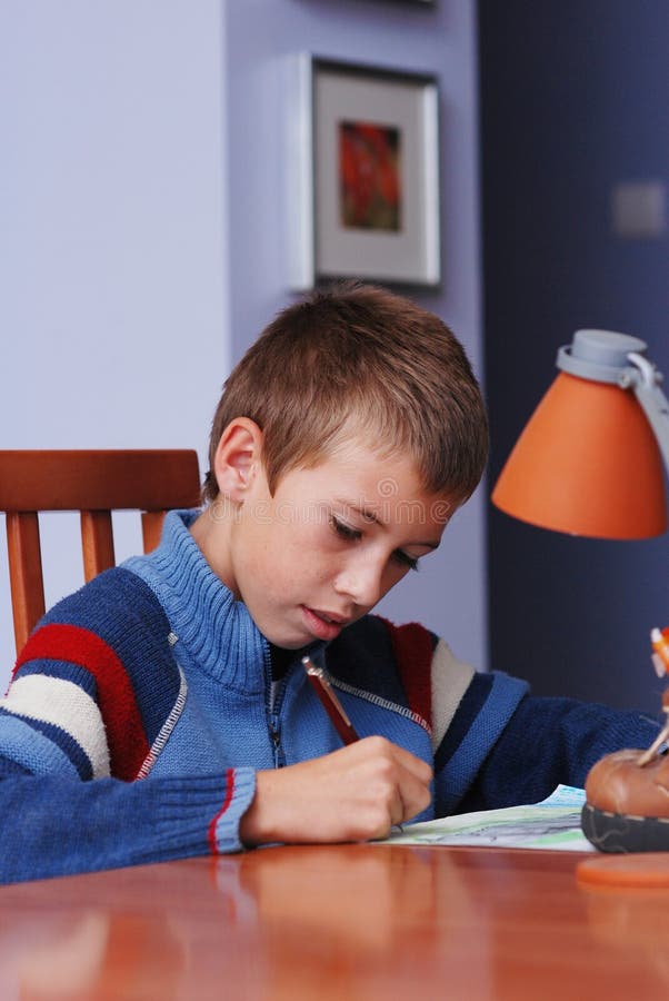 Learning boy stock photo. Image of child, practice, home - 1366100