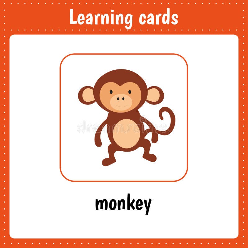 Learning Cards for Kids. Animals Stock Vector - Illustration of study ...