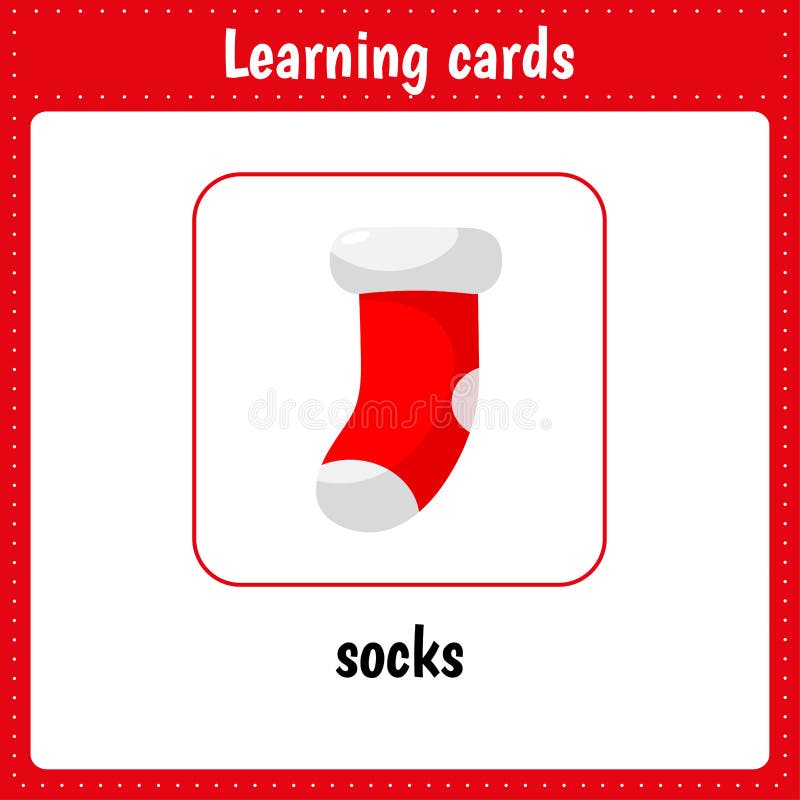 Learning Cards for Kids. Socks Stock Vector - Illustration of school ...